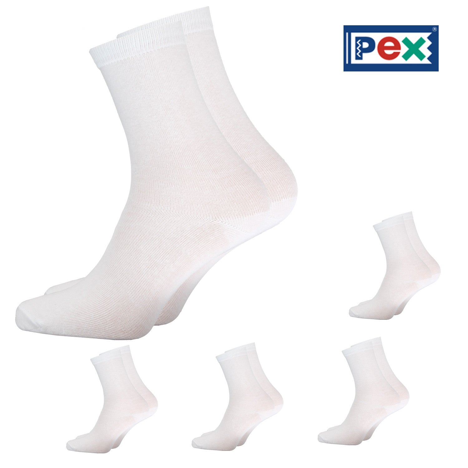 Pex Award 5 Pair Pack of White Ankle Socks – Brenda's Schoolwear